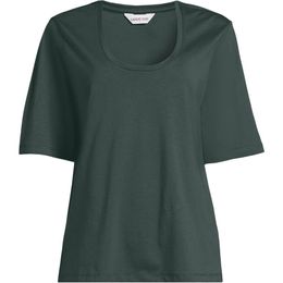LANDS' END Supima Rundhalsshirt f&uuml;r Damen, Damen, size: regular, Gr&uuml;n, Baumwolle, by Lands' End