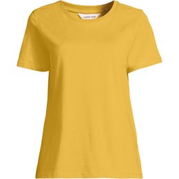 LANDS' END Supima T-Shirt mit Rundhalsausschnitt in Plus-Gr&ouml;&szlig;e f&uuml;r Damen, Damen, size: plus, Gelb, Baumwolle, by Lands' End