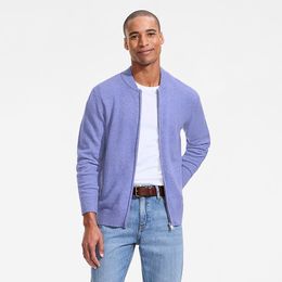 LANDS' END Wool Touch Cardigan mit Rei&szlig;verschluss f&uuml;r Herren, Herren, size: regular, Lila, Wolle/Polyester/Nylon, by Lands' End