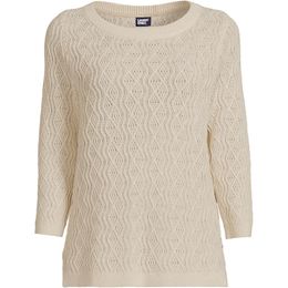 LANDS' END Pullover aus Leinenmix f&uuml;r Damen in Petite-Gr&ouml;&szlig;e, Damen, size: petite, Elfenbein, Baumwolle/Leinen/Baumwoll-Mischung, by Lands' End
