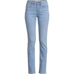 LANDS' END Straight Fit Recover Jeans Mid Waist in Plus-Gr&ouml;&szlig;e, Damen, size: plus, Blau, Elasthan/Baumwoll-Mischung/Polyester-Mischung, by Lands' End
