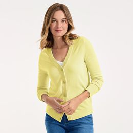 LANDS' END CashTouch Cardigan mit V-Ausschnitt f&uuml;r Damen in Petite-Gr&ouml;&szlig;e, Damen, size: petite, Gelb, Polyacryl, by Lands' End