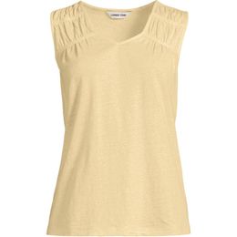 LANDS' END &Auml;rmelloses Soft Flow Top aus Leinenmix f&uuml;r Damen, Damen, size: regular, Gelb, Leinen/Baumwolle Modal, by Lands' End