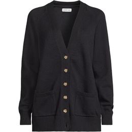LANDS' END Relaxter V-Cardigan DRIFTER f&uuml;r Damen, Damen, size: regular, Schwarz, Baumwolle, by Lands' End