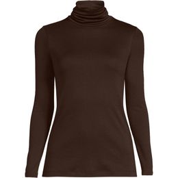 LANDS' END Rollkragenshirt aus Supima f&uuml;r Damen in Plus-Gr&ouml;&szlig;e, Damen, size: plus, Braun, Baumwolle, by Lands' End