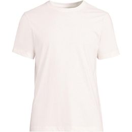 LANDS' END Supima Kurzarm-Shirt mit Rundhalsausschnitt f&uuml;r Herren, Herren, size: regular, Elfenbein, Baumwolle, by Lands' End