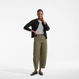 LANDS' END Kurzer Feinstrick-Cardigan aus Baumwolle f&uuml;r Damen, Damen, size: regular, Schwarz, Baumwolle, by Lands' End