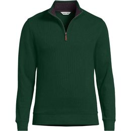 LANDS' END Rei&szlig;verschluss-Pullover aus Bedford-Ripp f&uuml;r Herren, Herren, size: regular, Gr&uuml;n, Baumwolle, by Lands' End