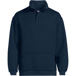 LANDS' END Gerippter Pullover mit Stehkragen f&uuml;r Herren, Herren, size: regular, Blau, by Lands' End