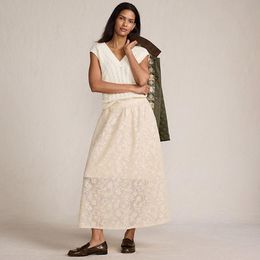 LANDS' END Midi-Spitzenrock f&uuml;r Damen, Damen, size: regular, Pink, Polyester, by Lands' End