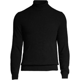LANDS' END Kaschmir-Rollkragenpullover, Herren, size: regular, Schwarz, Kaschmir, by Lands' End