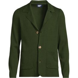 LANDS' END Sakko aus Baumwoll-Feinstrick f&uuml;r Herren, Herren, size: regular, Gr&uuml;n, Baumwolle, by Lands' End