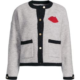 LANDS' END Lands' End Lulu Guinness Strickblazer f&uuml;r Damen, Damen, size: regular, Grau, Polyester/Nylon/Polyester-Mischung, by Lands' End