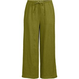 LANDS' END Weite Premium Reinleinen-Schlupfhose in 7/8-L&auml;nge f&uuml;r Damen in Petite-Gr&ouml;&szlig;e, Damen, size: petite, Gr&uuml;n, Leinen, by Lands' End