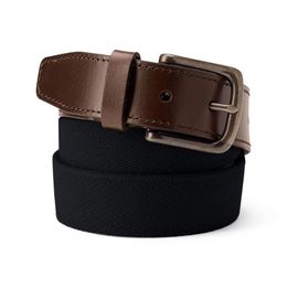 LANDS' END Stretch-G&uuml;rtel f&uuml;r Herren, Herren, size: regular, Schwarz, Gummi/Polyester-Mischung, by Lands' End