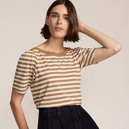 LANDS' END Supima-Shirt mit U-Boot-Ausschnitt f&uuml;r Damen, Damen, size: regular, Braun, Baumwolle, by Lands' End