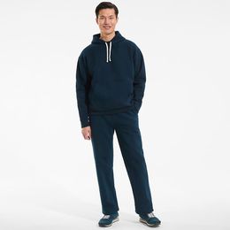 Oversized Serious Sweats Kapuzen-Sweatshirt, Herren, size: regular, Blau, Baumwoll-Mischung/Polyester-Mischung, by Lands' End