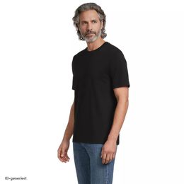 LANDS' END Super-T Kurzarm-Shirt f&uuml;r Herren, Classic Fit, Herren, size: regular, Schwarz, Baumwolle, by Lands' End
