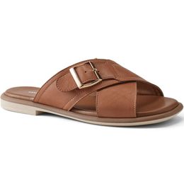 LANDS' END Lederpantoletten f&uuml;r Damen, Damen, size: regular, Beige, Leder, by Lands' End