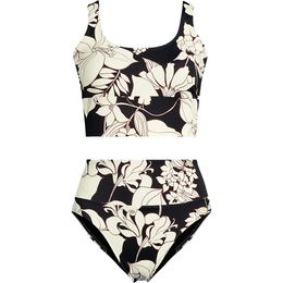 LANDS' END Komfort-Midkini, Damen, size: regular, Schwarz, Elasthan/Metall/Nylon-Mischung, by Lands' End