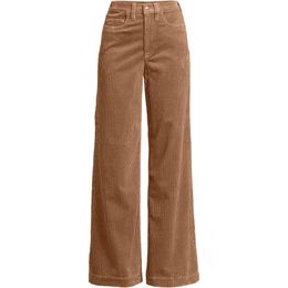 LANDS' END Breitcord-Hose High Waist mit weitem Bein f&uuml;r Damen in Plus-Gr&ouml;&szlig;e, Damen, size: plus, Braun, Elasthan/Baumwoll-Mischung, by Lands' End