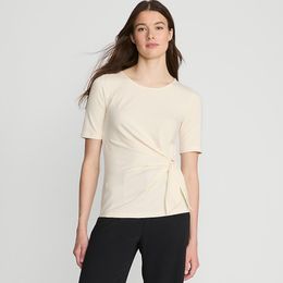 LANDS' END Baumwolle/Modal-Shirt mit Bindeschleife f&uuml;r Damen, Damen, size: regular, Elfenbein, Baumwolle Modal, by Lands' End