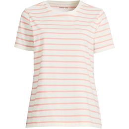 Supima Kurzarm-Shirt mit rundem Ausschnitt f&uuml;r Damen, Damen, size: regular, Elfenbein, Baumwolle, by Lands' End