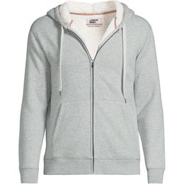 Sweat-Kapuzenjacke mit Teddyfleece-Innenseite f&uuml;r Herren, Herren, size: regular, Grau, Elasthan/Baumwoll-Mischung, by Lands' End