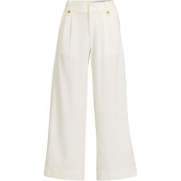 LANDS' END Leichte flie&szlig;ende 7/8-Bundfaltenhose f&uuml;r Damen in Petite-Gr&ouml;&szlig;e, Damen, size: petite, Elfenbein, Elasthan/Viskose/Viskose-Mischung, by Lands' End