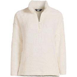 Pl&uuml;schfleece-Pullover mit Rei&szlig;verschluss f&uuml;r Damen in Plus-Gr&ouml;&szlig;e, Damen, size: plus, Elfenbein, Polyester, by Lands' End
