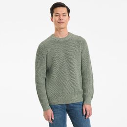 LANDS' END Melierter Rundhalspullover DRIFTER f&uuml;r Herren, Herren, size: regular, Gr&uuml;n, Baumwolle, by Lands' End