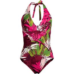 LANDS' END Figurformender Neckholder-Badeanzug, hoher Beinausschnitt f&uuml;r Damen in Plus-Gr&ouml;&szlig;e, Damen, size: plus, Rot, Elasthan/Nylon-Mischung, by Lands' End