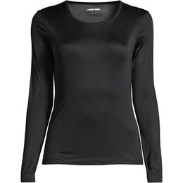 LANDS' END Seidenunterhemd mit Rundhalsausschnitt f&uuml;r Damen in Petite-Gr&ouml;&szlig;e, Damen, size: petite, Schwarz, Seide, by Lands' End