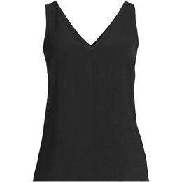 LANDS' END Creaseless Top mit V-Ausschnitt f&uuml;r Damen in Plus-Gr&ouml;&szlig;e, Damen, size: plus, Schwarz, Polyester, by Lands' End