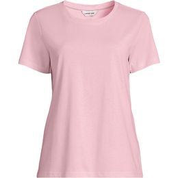 LANDS' END Supima T-Shirt mit Rundhalsausschnitt f&uuml;r Damen, Damen, size: regular, Pink, Baumwolle, by Lands' End