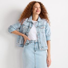LANDS' END Jeansjacke f&uuml;r Damen, Damen, size: regular, Blau, Baumwolle/Elasthan/Polyester, by Lands' End