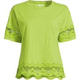 LANDS' END Flammgarn-Shirt mit Bord&uuml;ren f&uuml;r Damen, Damen, size: regular, Gr&uuml;n, Baumwolle, by Lands' End