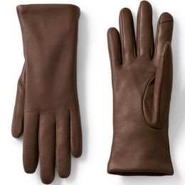 LANDS' END Lederhandschuhe mit Kaschmirfutter, Damen, size: regular, Braun, Kaschmir/Leder, by Lands' End