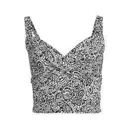 Kurzes Tankinitop mit V-Ausschnitt f&uuml;r Damen in Plus-Gr&ouml;&szlig;e, Damen, size: plus, Schwarz, Elasthan/Nylon-Mischung, by Lands' End