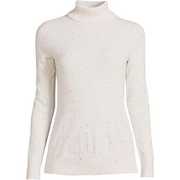LANDS' END Rollkragen-Pullover aus Kaschmir, Damen, size: regular, Elfenbein, Kaschmir, by Lands' End