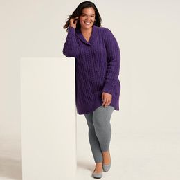 LANDS' END Starfish Leggings Mid Waist in Plus-Gr&ouml;&szlig;e, Damen, size: plus, Grau, Elasthan/Baumwoll-Mischung, by Lands' End