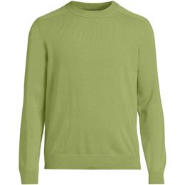 LANDS' END Merino-Rundhalspullover f&uuml;r Herren, Herren, size: regular, Gr&uuml;n, Wolle, by Lands' End