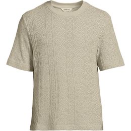 LANDS' END T-Shirt aus Jersey mit Struktur f&uuml;r Herren, Herren, size: regular, Grau, Baumwolle/Polyester, by Lands' End
