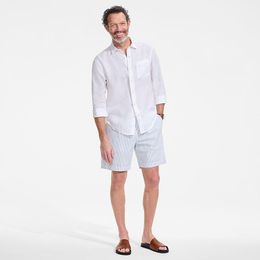 Classic Fit Seersucker-Shorts mit Dehnbund f&uuml;r Herren, Herren, size: regular, Blau, Baumwoll-Mischung, by Lands' End