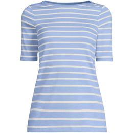 LANDS' END Supima-Shirt aus Baumwolle mit U-Boot-Ausschnitt f&uuml;r Damen, Damen, size: regular, Lila, Baumwolle, by Lands' End