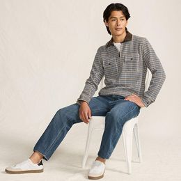 LANDS' END Bedford-Polopullover mit Rei&szlig;verschluss f&uuml;r Herren, Herren, size: regular, Elfenbein, Baumwoll-Mischung/Polyester-Mischung, by Lands' End