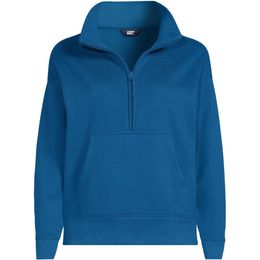 LANDS' END Sweatshirt SERIOUS SWEATS mit Rei&szlig;verschluss f&uuml;r Damen, Damen, size: regular, Blau, Baumwoll-Mischung/Polyester-Mischung, by Lands' End