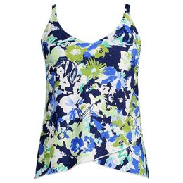 LANDS' END Tankinitop mit Tulpensaum chlorresistent f&uuml;r Damen, Damen, size: regular, Blau, Nylon-Mischung, by Lands' End