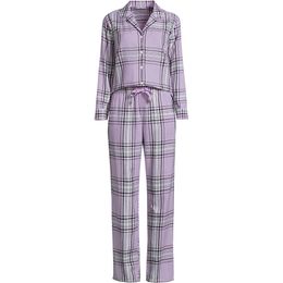 LANDS' END Pyjama-Set aus reinem Baumwoll-Flanell f&uuml;r Damen, Damen, size: regular, Lila, Baumwolle, by Lands' End