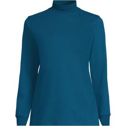 LANDS' END Stehkragen-Shirt in Plusgr&ouml;&szlig;e, Damen, size: plus, Blau, Baumwolle, by Lands' End